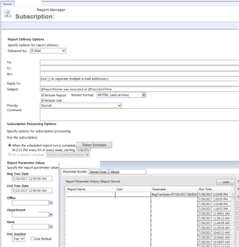 Create Multiple Ssrs Subscriptions For A Parameterised Ssrs Report