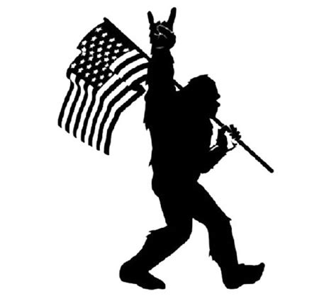 Sasquatch Bigfoot Foot American Flag Vector In Svg Dxf And Etsy