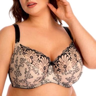 Viva Curve Beige Women S Large Cup Lace Bra Bbw Cup Size D S Plus Size Walmart Com