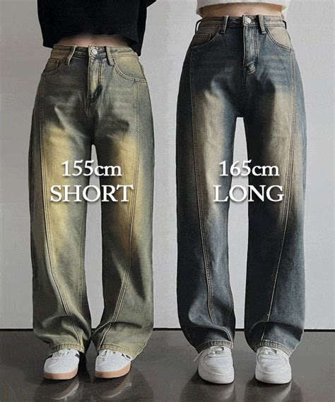 융기모🔥 숏롱 ~xl 하이웨스트 빈티지 워싱 절개라인 와이드 데님팬츠 하이웨스트 빅사이즈 교복 청바지 가을옷 겨울옷 와이드팬츠 꾸안꾸 여행룩 몸매보정 키작녀 키큰녀
