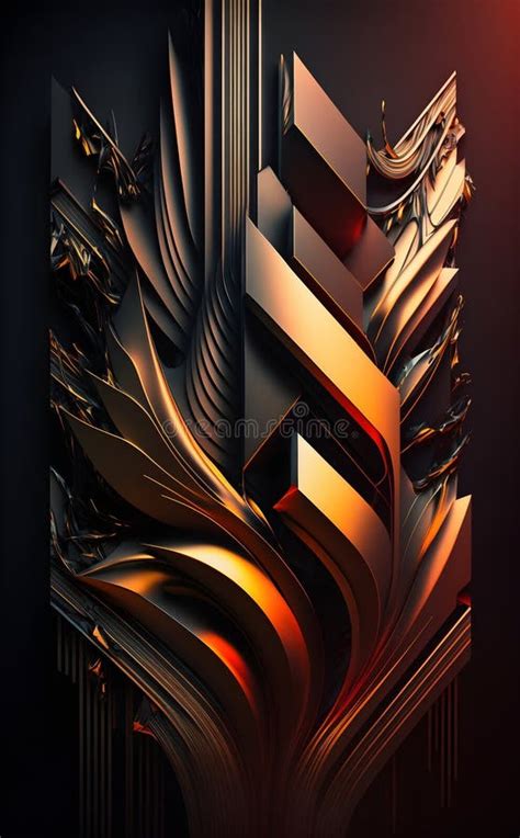 Abstract Futuristic Bold Lines And Contrasting Textures Generative Ai Stock Illustration