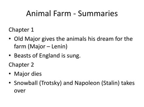 Ppt Animal Farm Summaries Powerpoint Presentation Free Download