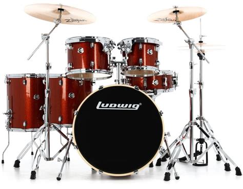 Ludwig Element Evolution 6 Piece Complete Drum Set With Zildjian