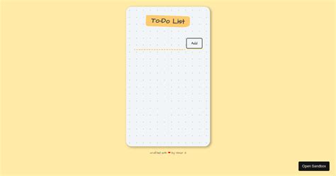 To Do List React App Codesandbox