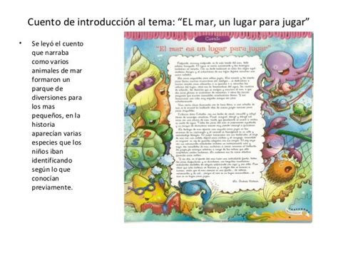 Cuento El Mar Es Un Lugar Para Jugar Pdf Vostan