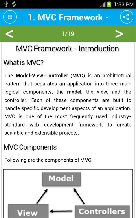 free mvc framework tutorial apk for android download