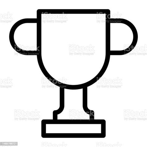 흰색 배경에 윤곽선 아이콘으로 격리된 트로피 컵 업적 상 수상 챔피언 1위에 대한 스톡 벡터 아트 및 기타 이미지 1위