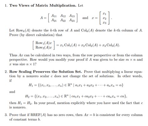 Solved Two Views Of Matrix Multiplication Let Chegg