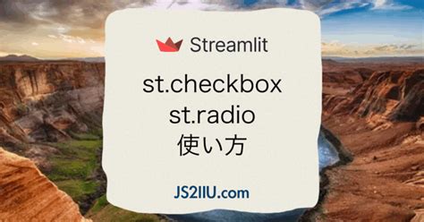 【streamlit】チェックボックスとラジオボタン：stcheckbox Stradio アマチュア無線局js2iiu