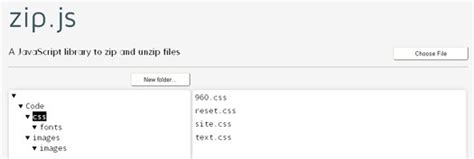 free javascript library to zip and unzip files zip js