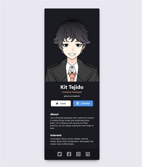 GitHub Tejidokit Digital Business Card A Profile Card Made Using
