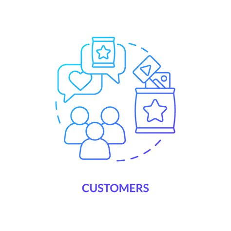 Customers Blue Gradient Concept Icon Content Consumers Social Media Creator Economy