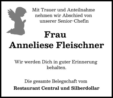 Traueranzeigen Von Anneliese Fleischner Augsburger Allgemeine Zeitung