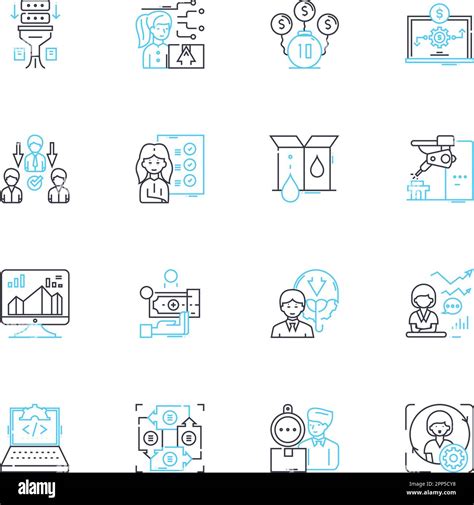 Project Coordination Linear Icons Set Planning Organization Collaboration Communication