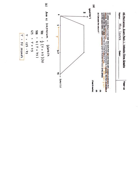 SOLUTION Velocity Time Graphs Model Solutions Studypool