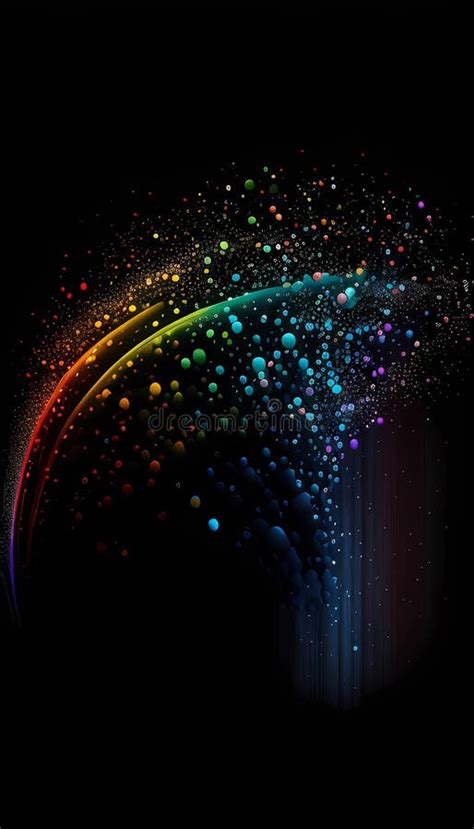 Holographic Stars On Black Background Made With Generative Ai Stock