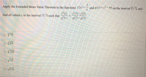 Solved X 3 Apply The Extended Mean Value Theorem To The