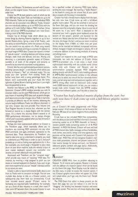 C Lab Creator And Notator Mt Feb 89