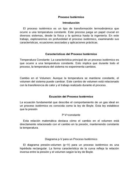 Proceso Isotérmico Pdf Temperatura Termodinámica