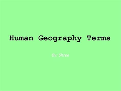 Geography Definitions Ppt