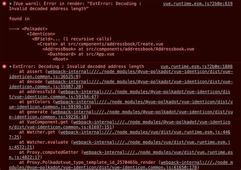 Vue Identicon Fails To Decode Address Length On Polkadot Icon · Issue