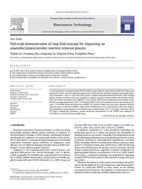 Pdf Full Scale Demonstration Of Step Feed Concept For Improving An