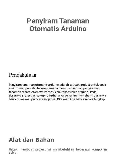 Penyiram Tanaman Otomatis Arduino Pdf