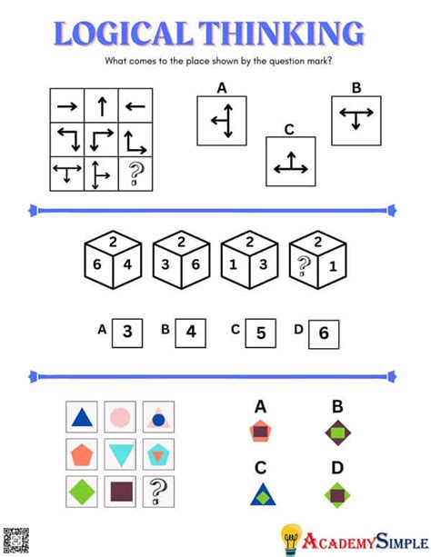 Logical Thinking And Reasoning Worksheet 2 Academy Simple