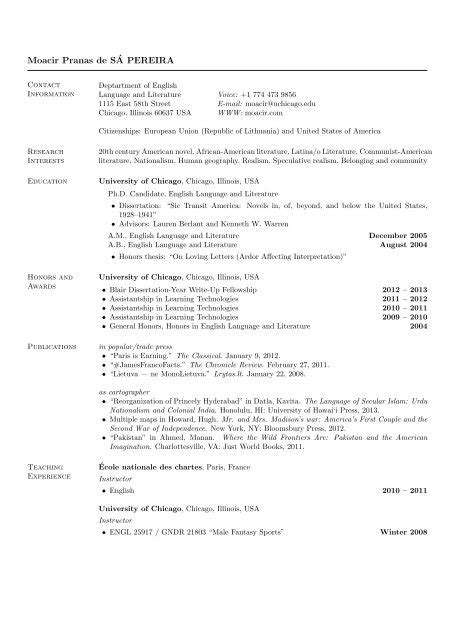 curriculum vitæ pdf moacir p de sá pereira