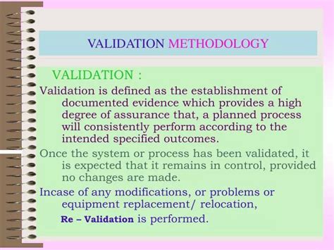 PPT VALIDATION METHODOLOGY PowerPoint Presentation Free Download ID