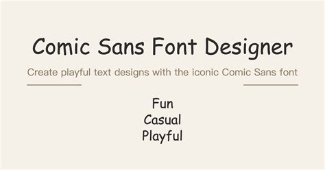 Comic Sans Font Designer Create Beautiful Text Designs