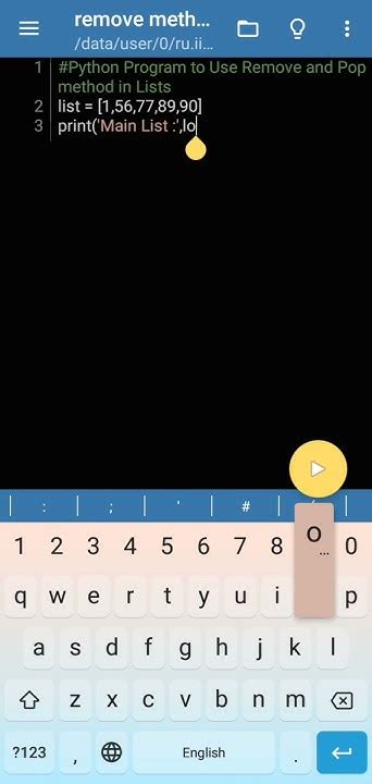 Python Program To Use Pop Method In Listviral Shorts Python3