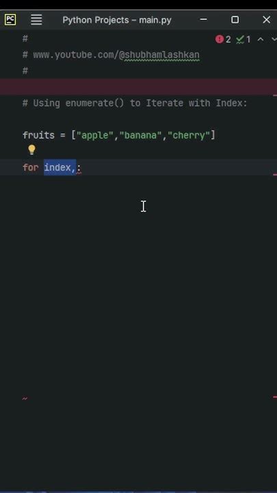 How To Use Enumerate To Iterate With Index In Python Pythonshorts