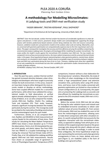 Pdf A Methodology For Modelling Microclimates A Ladybug Tools And