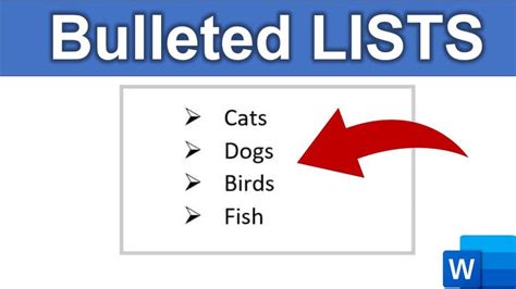 How To Create Bulleted Lists In Microsoft Word Bulleted List Words List