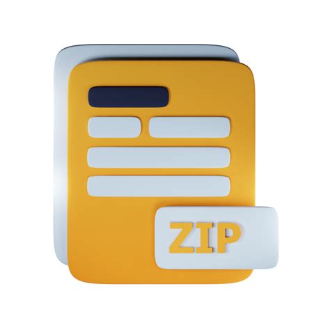 3d Zip File Extension Document Illustration Concept Icon 23741778 Png