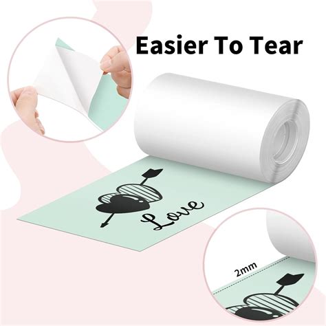 Papel Adhesivo Térmico Colorido Para Impresora Térmica Mini Papel De Impresora Compatible Con