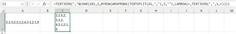 Excel Linebreak After 3 Commas Stack Overflow