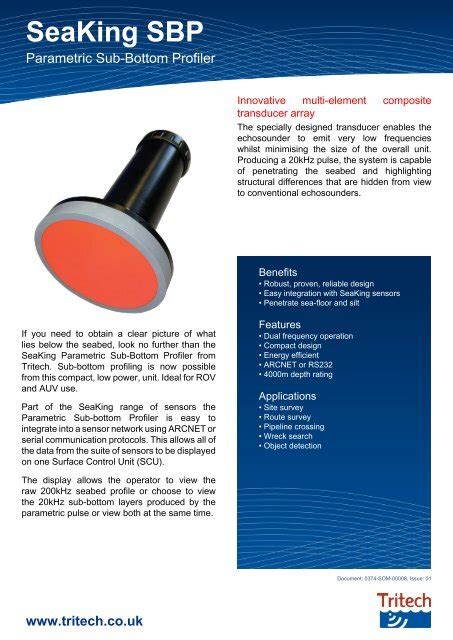 Seaking Sbp Parametric Sub Bottom Profiler Tritech