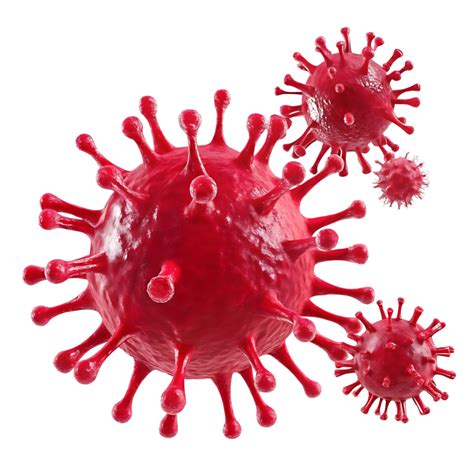 Microscopic View Of Red Viruses Cluster A Detailed 3d Render Of Infectious Agents 60579093 Png