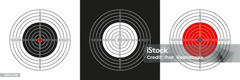 대상 촬영 총 사격 장 숫자 불스아이 조준으로 타겟팅합니다 스포츠 촬영배경 소총 권총 저격수 및 군대 연습을위한 고립 된 아이콘 벡터 과녁에 대한 스톡 벡터 아트 및 기타