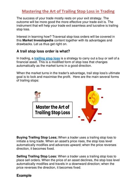 Ppt Trailing Stop Loss Strategy For Swing And Day Traders Powerpoint