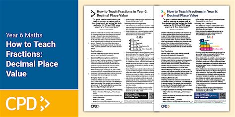 How To Teach Fractions In Year 6 Decimal Place Value