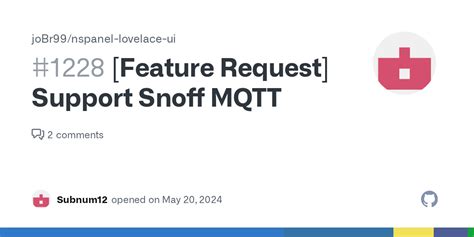 Feature Request Support Snoff Mqtt · Issue 1228 · Jobr99nspanel