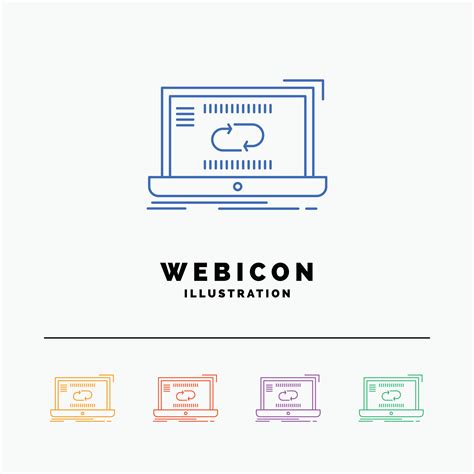 communication connection link sync synchronization 5 color line web