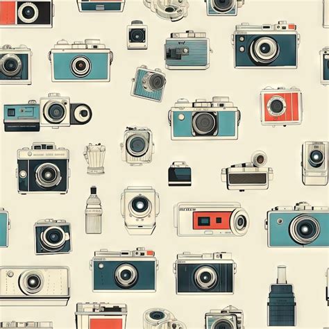 Premium Photo Seamless Pattern Camera