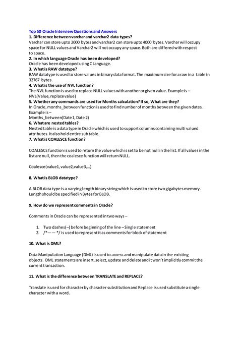top 50 oracle interview questions and answers pdf