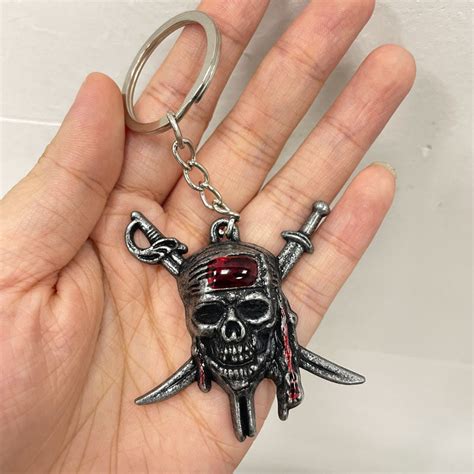 Caribbean Pirate Metal Keychain T Badgeslide