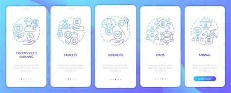Premium Vector Ways To Make Money On Crypto Blue Gradient Onboarding Mobile App Screen