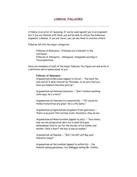 Ambiguity Fallacy Examples